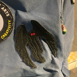 Mothman Patch Cryptid Style High Quality Shiny Iron on Patch. - Etsy