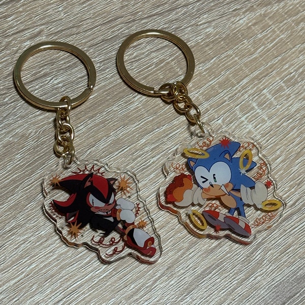 Sonic Character Inspired 2 Keyrings - Etsy