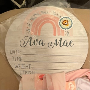 Wolf Birth Stat Sign Round Wood Birth Stat Sign Wilderness - Etsy