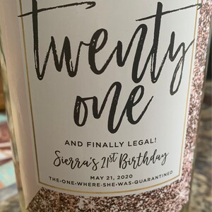 Birthday-21st Birthday Wine Label Personalized Birthday | Etsy