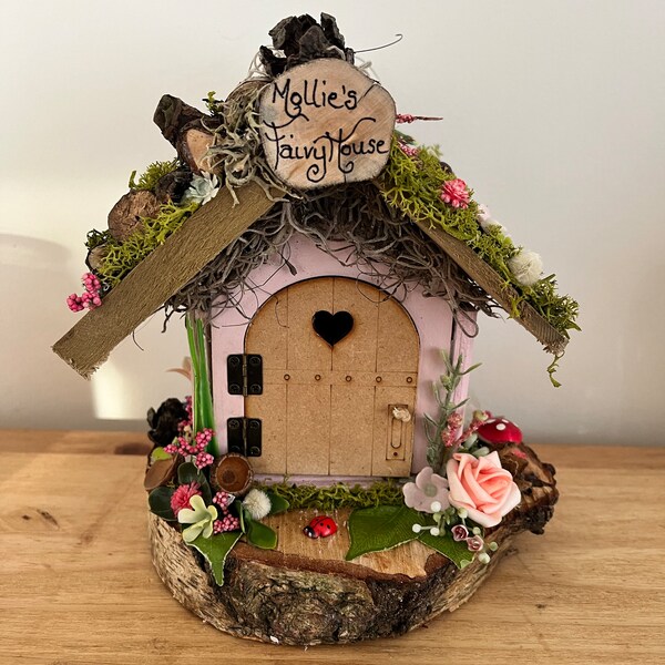 Personalised Fairy House, Handmade Fairy Cottage, Fairy Garden, Fairies ...