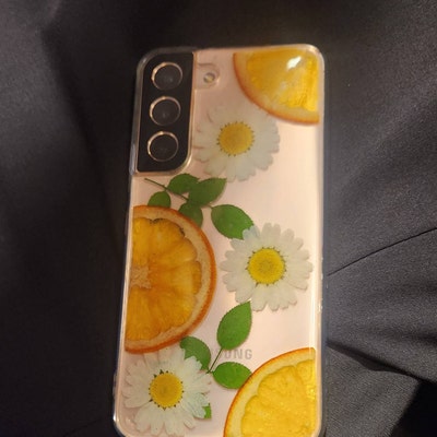 Pressed Flower Orange Lemon Clear Phone Case Lg G7 Thinq Case - Etsy