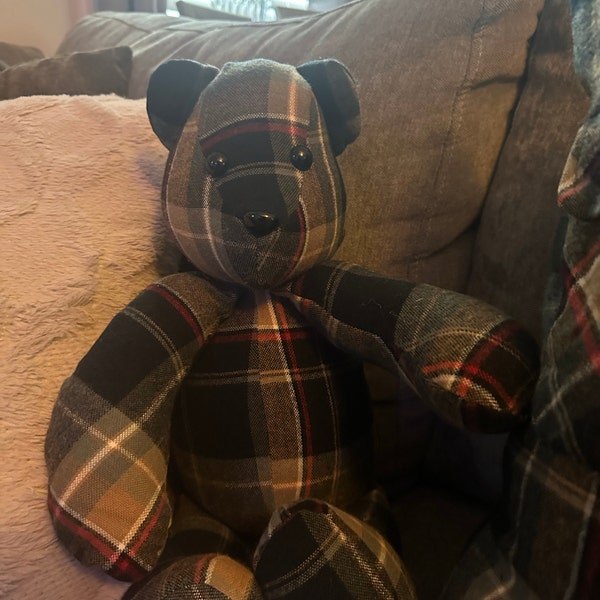 Teddy Bear/memory Bear/handmade Bear/memory of Loved One/keepsake Bear ...
