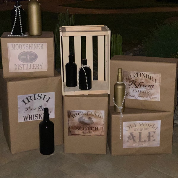 12 Prohibition Bootlegger Crate Label Props JPG Set ~ 8.5X11 Speakeasy ...