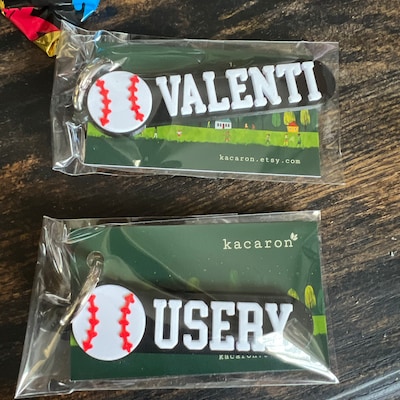 Baseball Personalized Keychain / Keyring / Bag Tag / Name Tag 3D ...