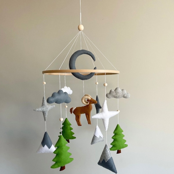 Felt Baby Mobile, Nature Mobile, Forest Mobile, Woodland Mobile, Forest ...