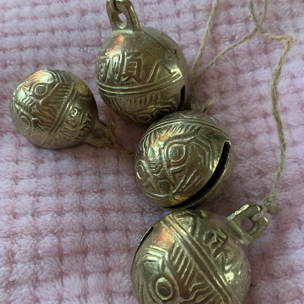 6 Sizes Brass Tiger Bell - Jingle Bell Pet Bell - Antique Bronze Bell ...
