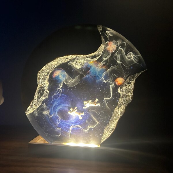 Custom 3D Handcrafted Epoxy Resin Ocean Art – Tropical Beach With Lush ...