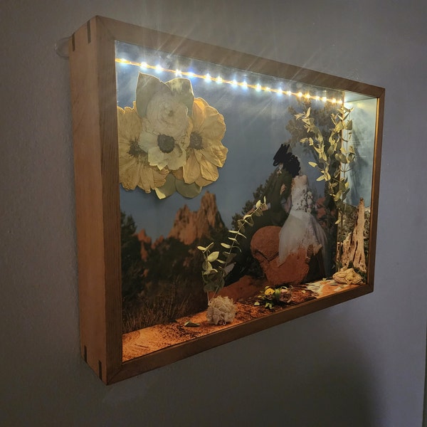Natural Unfinished Handmade Shadow Box With Custom Double Walnut ...