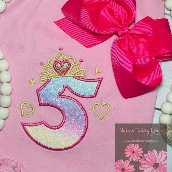 Princess Tiara #5 Applique Machine Embroidery Design Birthday Crown ...