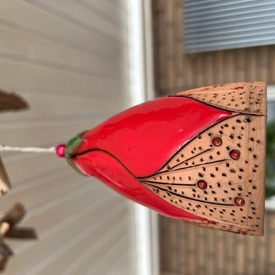 Ceramic Hanging Bells . Room and Garden Decor.handmade.unique Wind ...