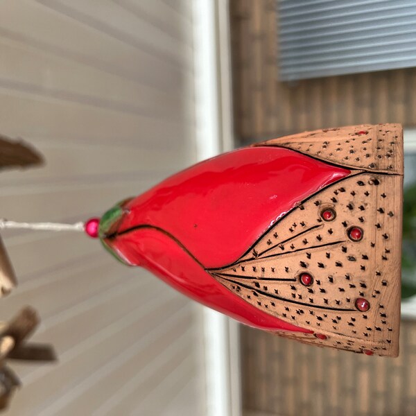 Ceramic Hanging Bells . Room and Garden Decor.handmade.unique Wind ...