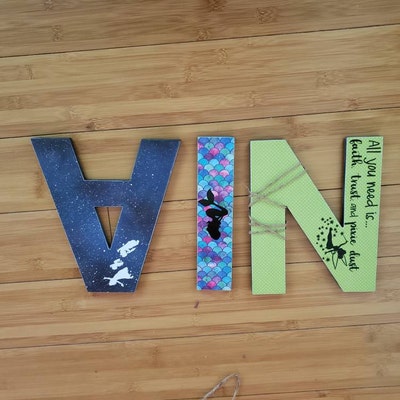 Peter Pan Themed Blue Nursery Letters - Etsy