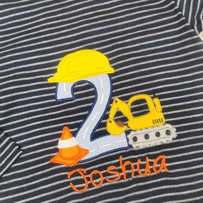Construction Birthday Numbers. 4x4 5x7 Digital Applique Embroidery ...