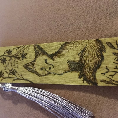 Handmade Wooden Pyrography Animal Bookmark - Etsy
