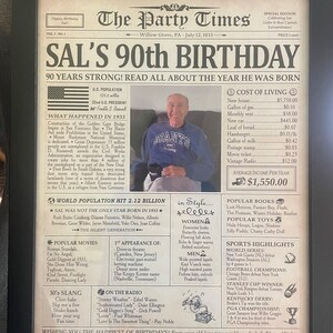 63rd Birthday Newspaper Poster Sign Personalized Birthday - Etsy