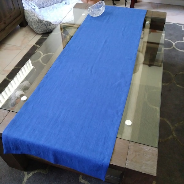 Dusty Blue Linen Table Runner. Wedding Table Runners. Wedding Table ...