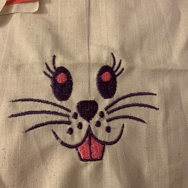 Bunny Face Embroidery Design, Rabbit Embroidery Design, Easter ...