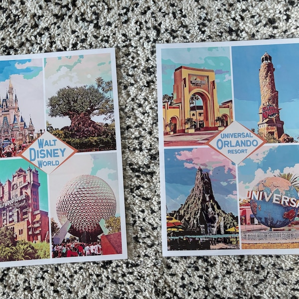 Four Parks Watercolour Style Disney Prints, Walt Disney World Park ...