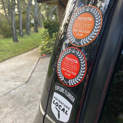 Toyota High Mileage Club Sticker Decal 100k 200k 300k 400k 500k 600 ...