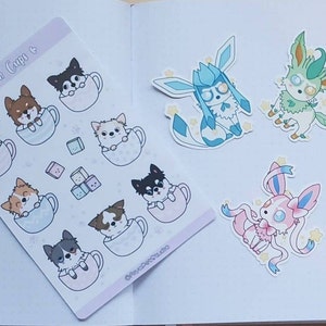 Silly Pomsky Sticker Sheet Cute Chibi Kawaii Dog Stickers | Etsy