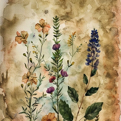 Grungy Floral Junk Journal Printable, White Floral Junk Journal Pages ...