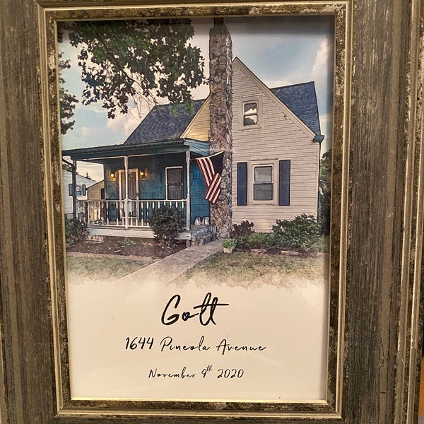 Custom Watercolour Home Print, First Home, Our Home, Custom Home Print ...