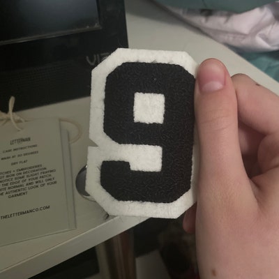MEDIUM Varsity Number Chenille Felt Patch 3 Black/ White - Etsy