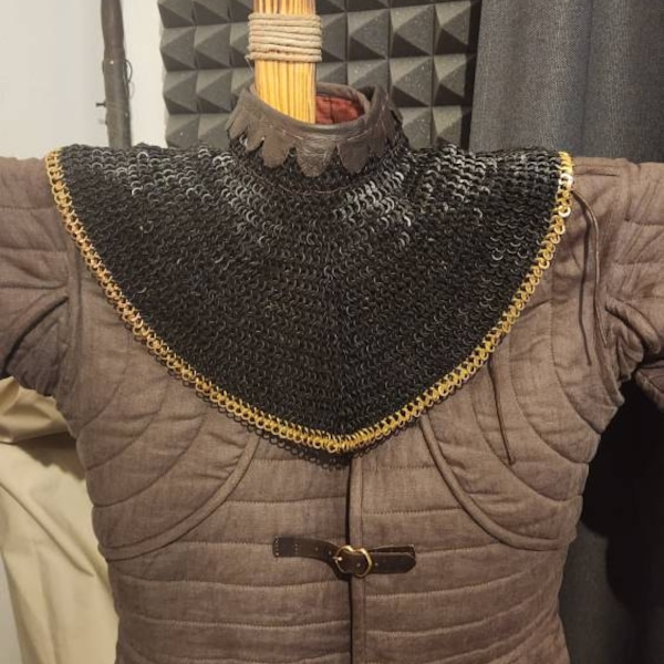 Medieval 9 Mm Chainmail Shirt Steel Flat Ring Riveted With Washer, Half ...