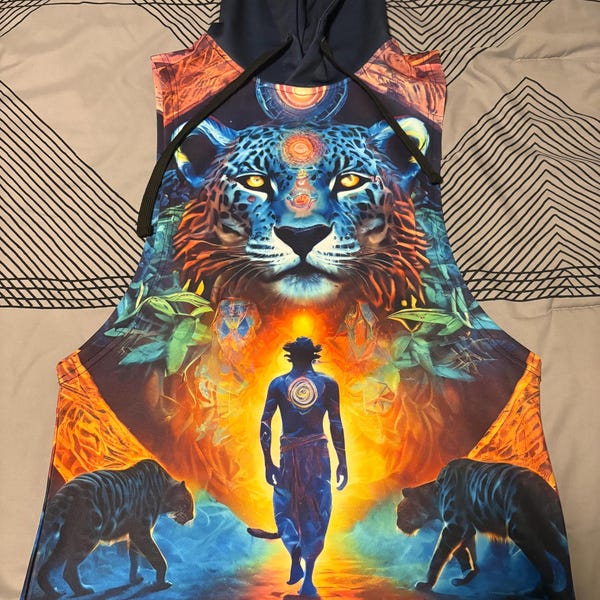 Soul Star Chakra Mandala Hooded Cloak. Rave Coat. Rave Cloak. Festival ...