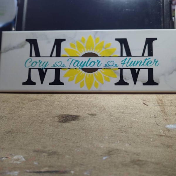 Sunflower Mom Tile Bundle, Set of 4, SVG, PNG, Mother's Day Gift, 4x8 ...