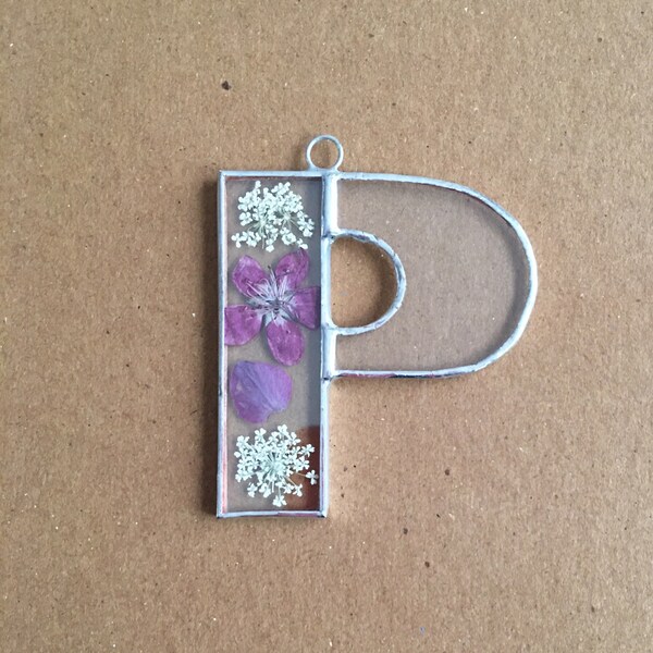 Personalised Stained Glass Pressed Flowers Initial Frame - Etsy