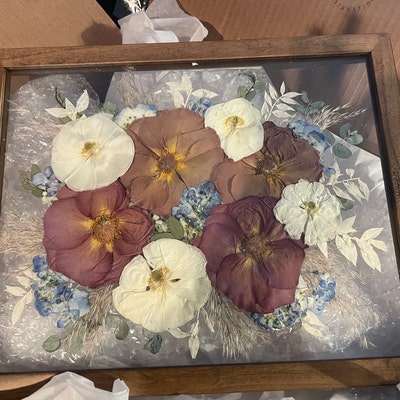 11x14 Custom Floral Shadow Box Wedding Flower Shadow Box Funeral ...