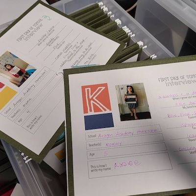 School Memory Box Kit, First Day of School Interview, School File ...