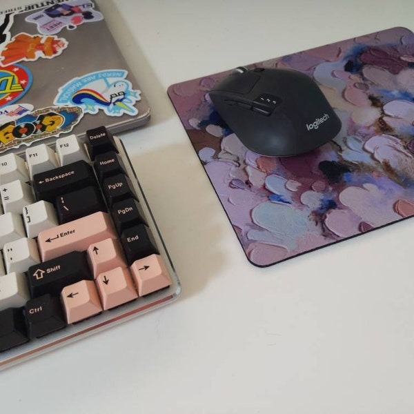 Mouse Pad Oil Paint Table Mat Office Decor Mouse Pad Pastel Pink ...
