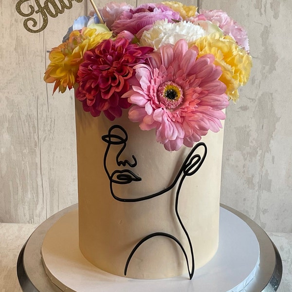 Lady Face Silhouette Cake Topper - Acrylic - Etsy