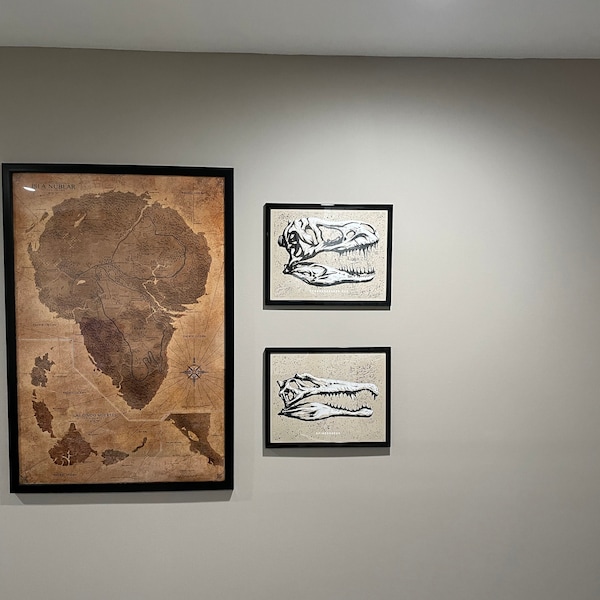 Jurassic Park Map Poster - Dinosaur Decor - Isla Nublar Map - the Lost ...