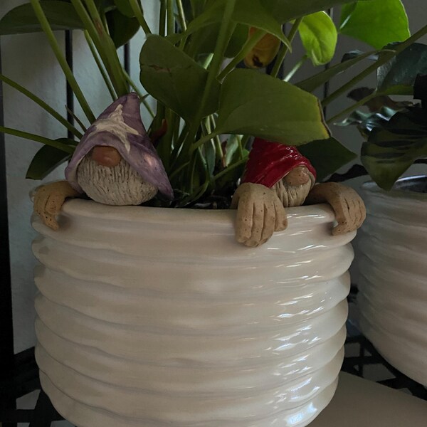 Alien Plant Buddy, Ceramic Alien, Garden Art, Plant Stake, Mini Green ...