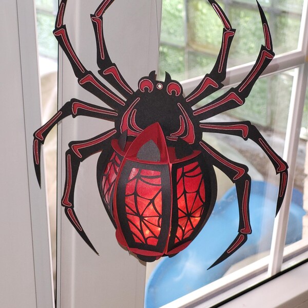 Set 3 Spider Lantern PDF, SVG, Studio Templates - Spider Paper Lantern ...