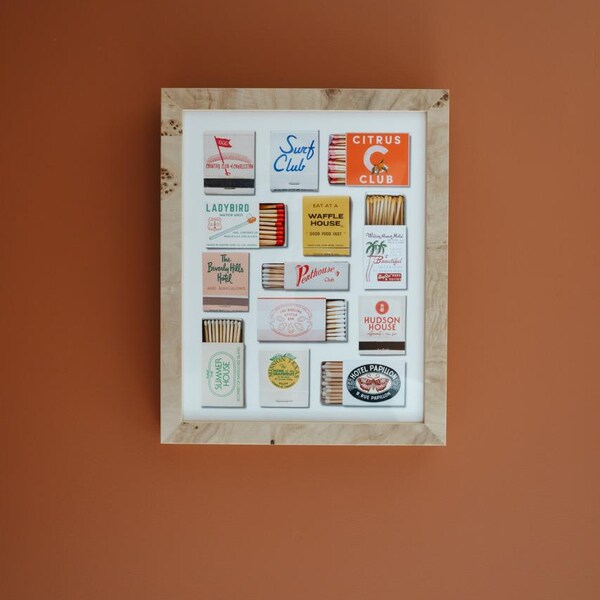 WESTERN MATCHBOOK PRINT, Trendy Matches Poster, Retro Matchbox Wall Art ...
