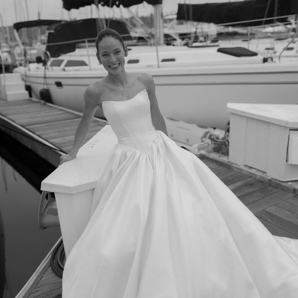 Cat Eye Corset Ball Gown Wedding Dress With Cathedral Train, Dramatic ...