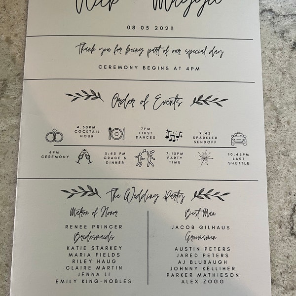 Infographic Wedding Program Unique Wedding Program Thin Wedding Template Program Fun Infographic ...