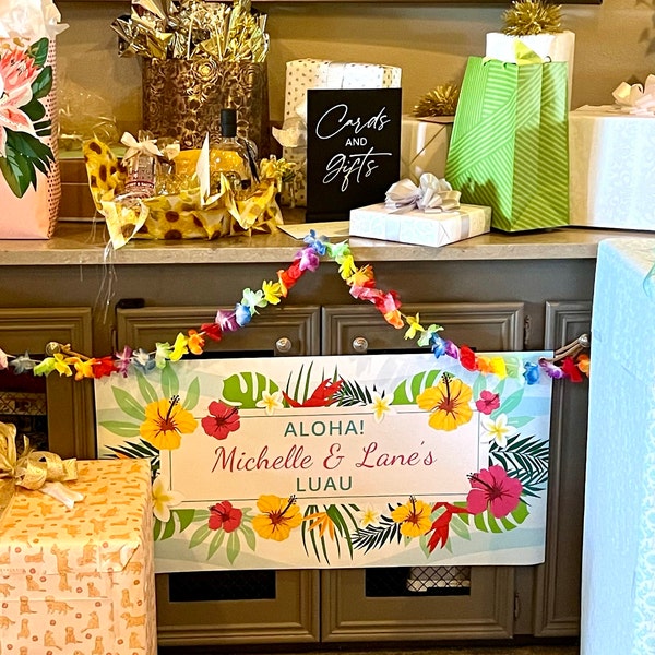 Luau Birthday Banner, Happy Birthday Banner, Hawaiian Luau Banner ...