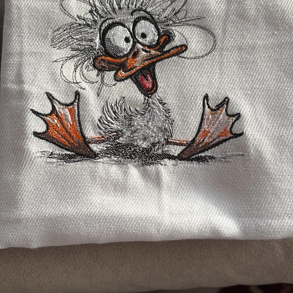 Wacky Duck Splash Embroidery Design, Funny Frazzled Duck Machine ...