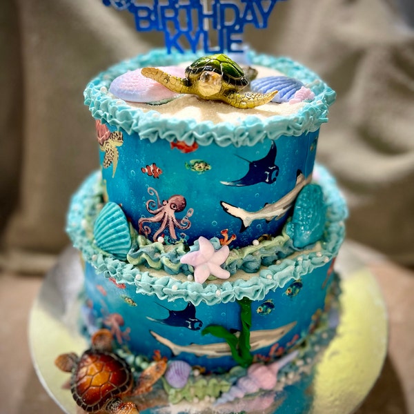 Hard Candy Edible Sugar Shells - Very Detailed - Cupcake or Cake Topper Beach Wedding ...