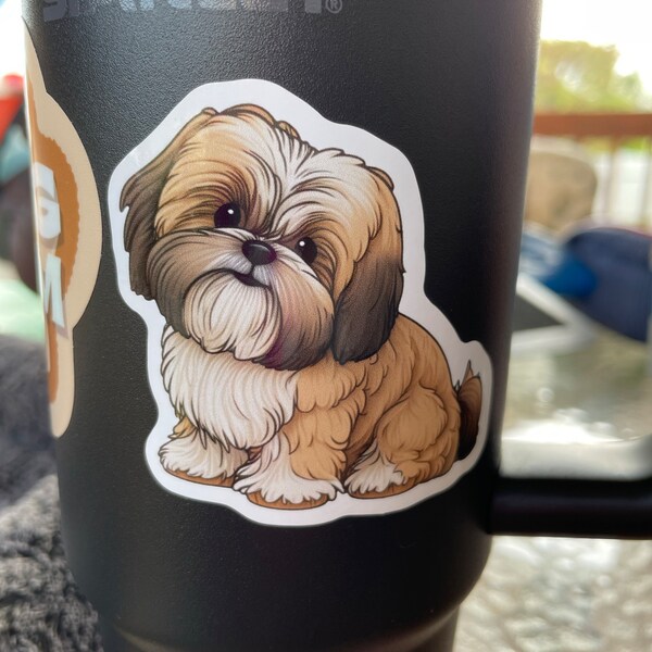 Shih Tzu Sticker, Shih Tzu Decal, Cute Shih Tzu Decal, Cute Shih Tzu ...