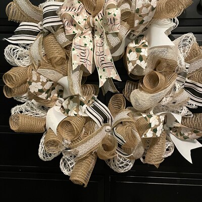 Magnolia Royal Wired Ribbon 2.5 X 10 Yards, Magnolia Ribbon, Wreath ...