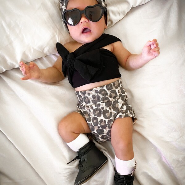 High Waisted Ruffled Bummies and Bow Set High Waisted Ruffled Baby Shorts Babygirl Bummies ...