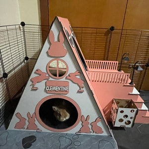 Modern Rabbit House, Indoor Rabbit Castle, Rabbit Furniture, Extra ...