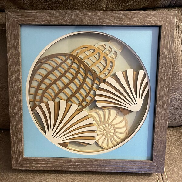 3D SEASHELLS SVG - Layered Shadow Box Svg - for Cricut - for Silhouette ...